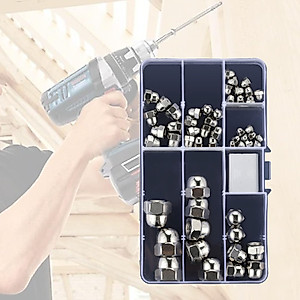 YOOYEH 50PCS 1/4-20 Acorn Cap Dome Head Nuts 304 201 316 Stainless Steel Nut Set Acorn Cap Nuts Decorative Dome Nuts