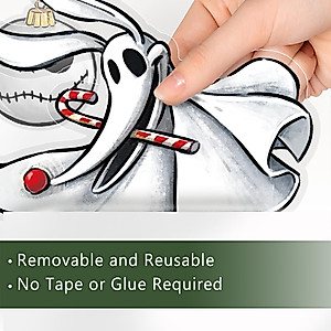 Mfault 121 PCS Merry Christmas Nigh.tmare BEF.ore Christmas Window Clings 9 Sheets, Jack Skellington Sally Xmas Tree Skull Stickers Decal Decoration, 2024 New Year Home Kitchen Winter Holiday Decor