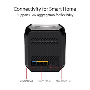 ASUS ROG Rapture GT6 (2PK) Tri-Band WiFi 6 Gaming Mesh WiFi System & ROG Rapture WiFi 6E Gaming Router (GT-AXE16000) - Quad-Band, 6 GHz Ready, Dual 10G Ports, 2.5G WAN Port, AiMesh Support