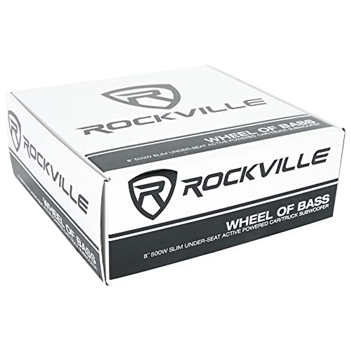 Rockville WHEEL OF BASS 8" Slim Under-Seat Powered Truck/Car Audio Subwoofer Sub