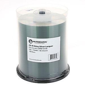 Microboards Shiny Silver Lacquer 700mb/80min 52x CD-R - Quantity: 100