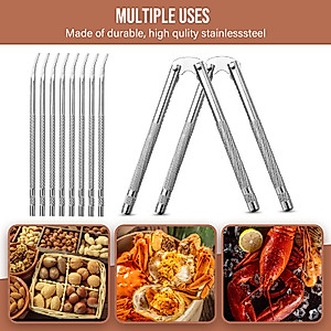 Drincarier Lobster Crackers and Picks Set, 10-Piece Crab Leg Cracker Tools - Stainless Steel Seafood Crackers & Forks Nut Cracker Set - Dishwasher Safe