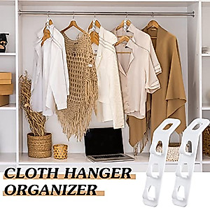 50 Pcs Clothes Hanger Connector Hooks Cascading Clothes Hanger Hooks Plastic Space Saving Hanger Extender Multi-Layer Cabinet Clothes Connection for Dorm Room Closet Storage Organizer Rack Pants