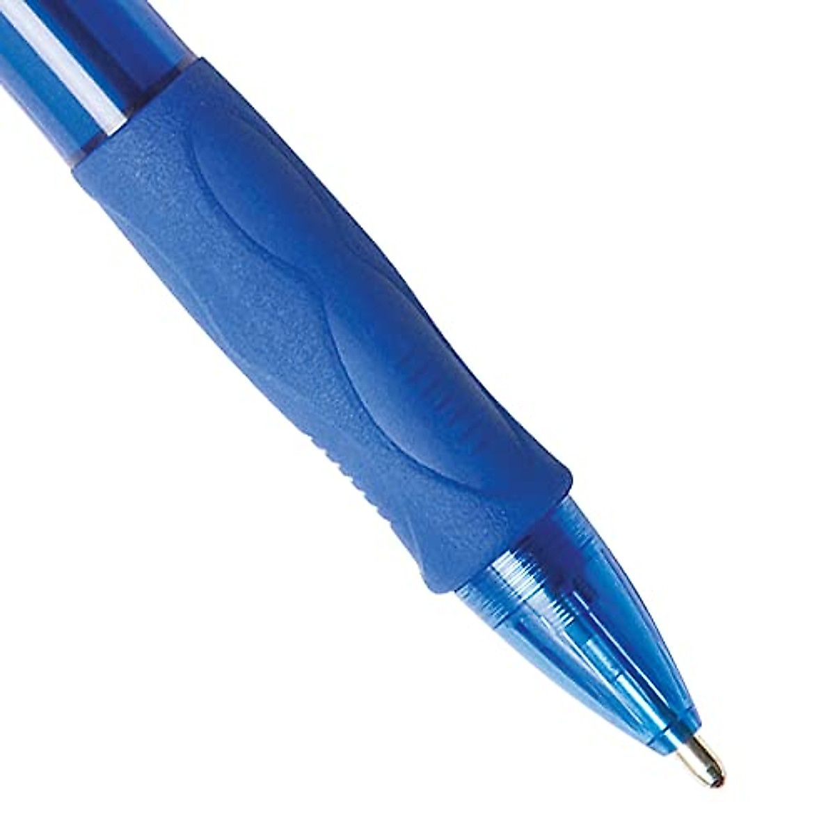 BIC Atlantis Velocity Bold Retractable Ball Pen, Bold Point (1.6mm), Blue, 12-Count, Rubber Grip for Comfortable Writing