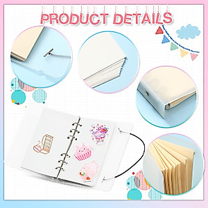 3 Packs Sticker Collecting Album 120 Sheets Reusable Sticker Book with Spatula Sticker Collection Accessories Activity Sticker Album for Collecting Stickers, Labels, A6 (Pink, Blue, Clear)