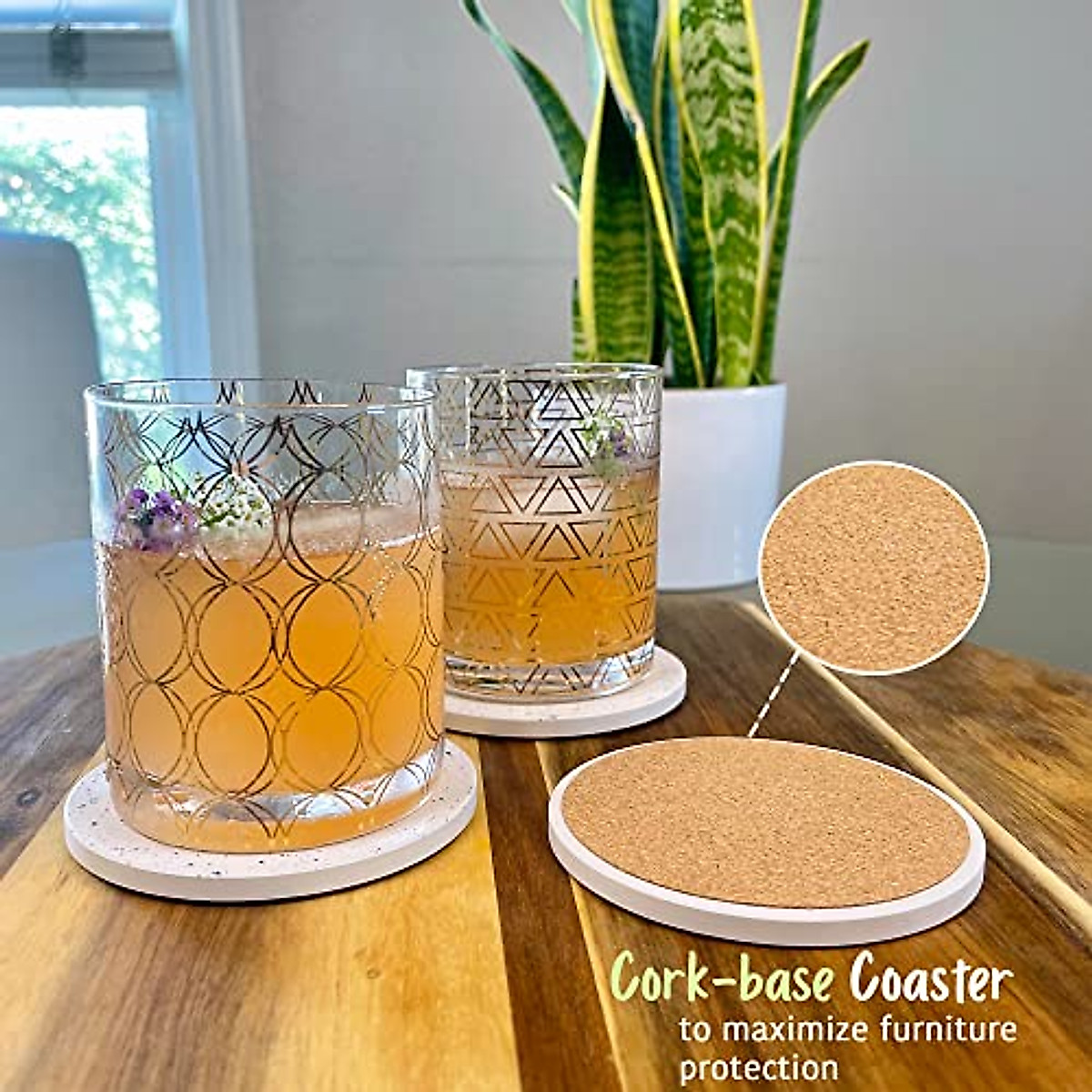 KCT Store Pickleball Gifts for Women and Men - Appreciation Gifts - Absorbent Ceramic Coasters 6pc - Metal Holder & Cylinder Kraft Gift Box Included