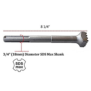 ACTINTOOL 8 1/4 in. SDS Max 16 Pins Concrete Repair Patch Prepare Bushing Head, 1 1/4 Inch Square Head Concrete Roughness Coating Remove Bushing Tool Bit for Demolition Hammer (Pack of 1)