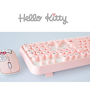 Digital Ventus Hello Kitty Retro Keyboard + Mouse Set, Keyboard Korean/English (Pink)