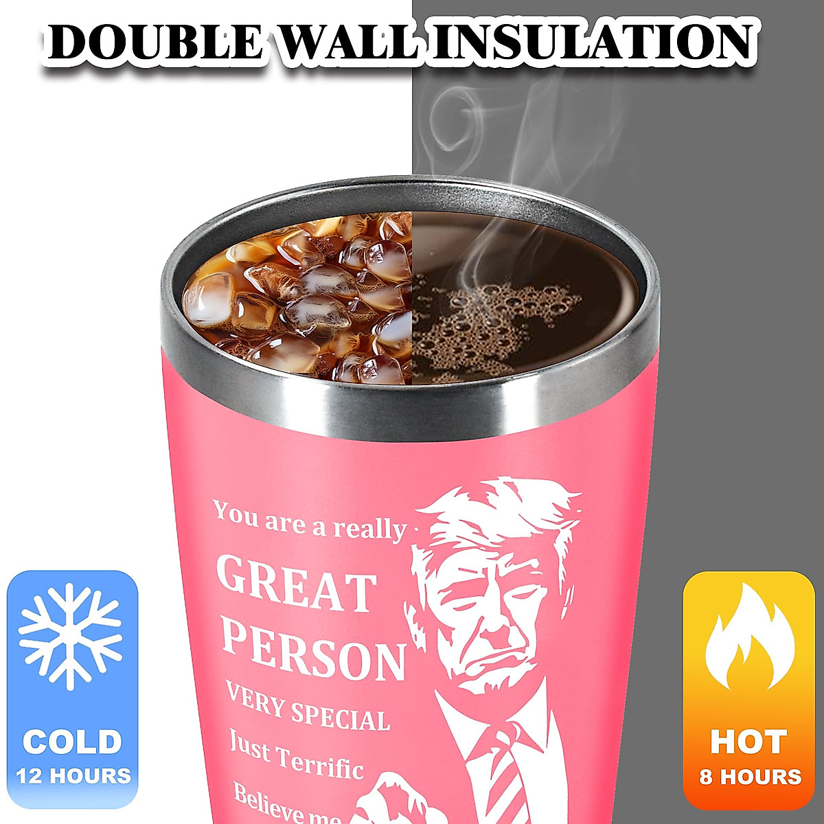 20oz Travel Coffee Mug, Sometimes You Forget You Are Awesome Coffee Tumbler, Thank You Gifts for Men Women, Inspirational Gifts, Stainless Steel Tumbler with Lid and Straw, 20 Oz Tumbler, Pink