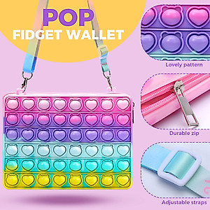 MooonGem Pop Purse for Women, Big Fidget Purse for iPad, Pop Shoulder Bag
