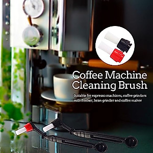 Coffee Machine Cleaning Brush Kit - 2 Coffee Cleaning Brushes With Spoons and 2 Removable Brush Heads and a 58mm Stainless Steel Backwash Metal Blind Filter for Espresso Machine and Coffee Grinder