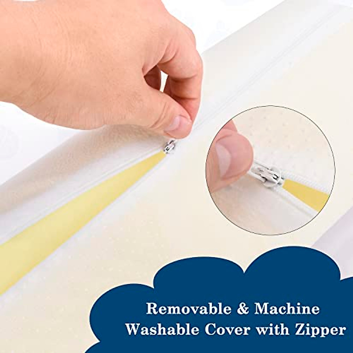 Wonder Living Toddler Bed Rail Bumpers, Safety Sleep Replacement for Kids & Baby, Premium Foam Long Pillow Pads with Non-Slip Machine Washable Cover, 2 Pack