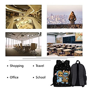 JISECOT Cartoon 17 Inch Laptop Backpack Travel BookBag Durable Large School Bag for Teens Travel Camping Sport