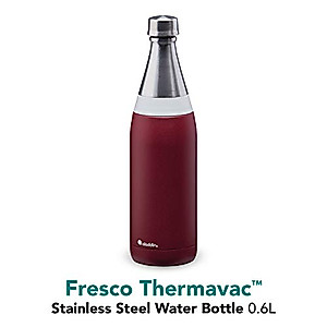 Aladdin Fresco Thermavac Stainless Steel Water Bottle, 0.6L, Burgundy Red