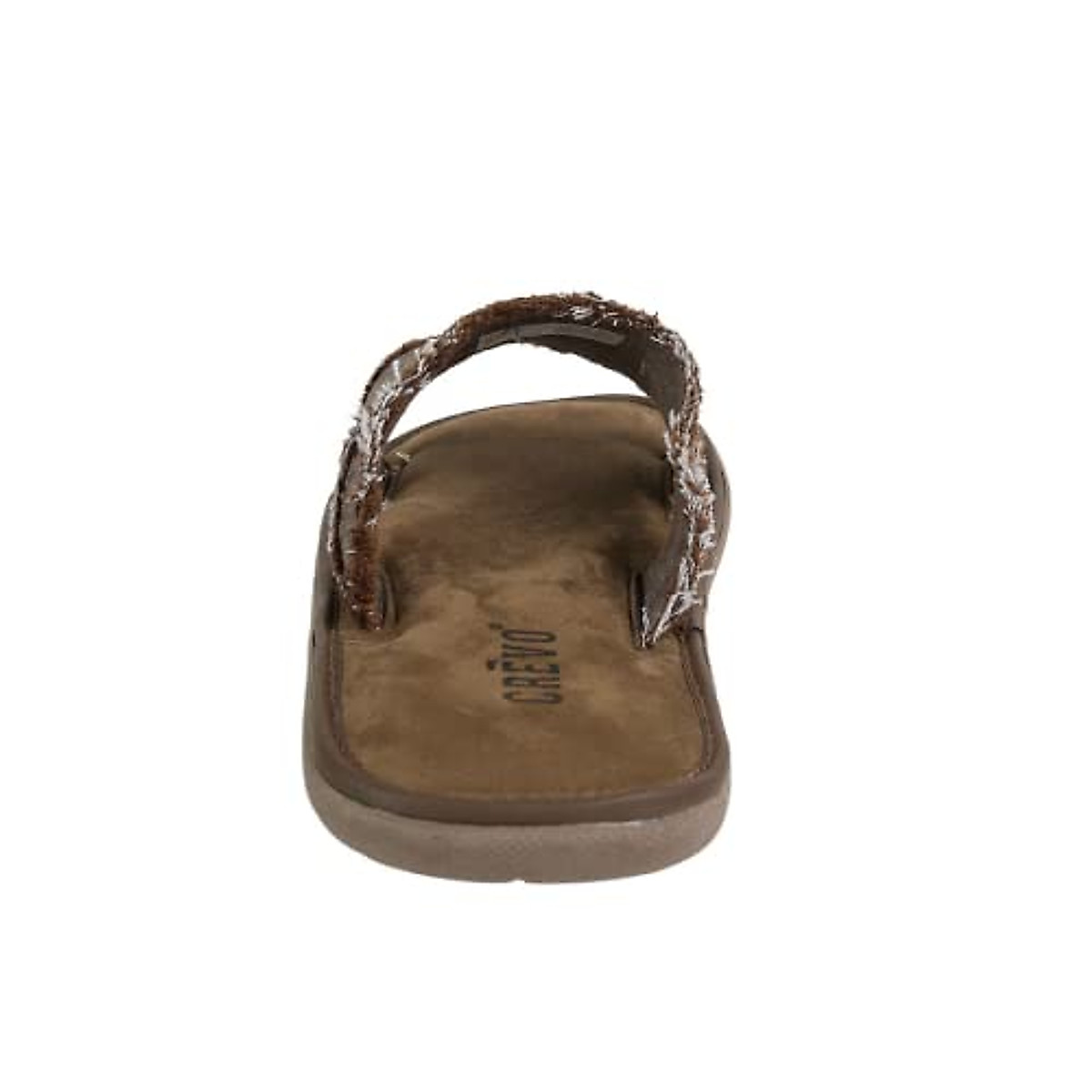 Crevo Baja II Men's Slide Sandals Memory Foam Frayed Hemp Design, Dark Brown, 9