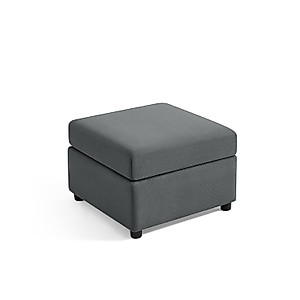 LINSY HOME Modular Sectional Sofa with Storage, Washable Sectional Couch, Covers Changeable, Couch Ottoman to Extend Your Sofa, Dark Grey