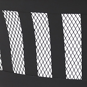 Sunnydaze 25-Inch Steel Wood-Burning Fire Pit with Mesh Stripe Cutouts - Includes Poker and Spark Screen