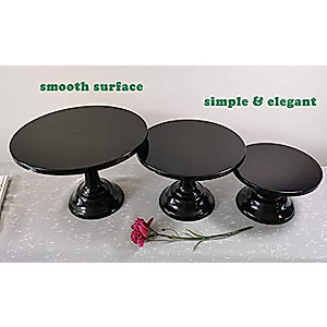 3 Pieces Cake Stand Set Black Metal Cupcake Holder Dessert Display Plate Decor Serving Platter for Baby Shower Wedding Birthday Parties Celebration