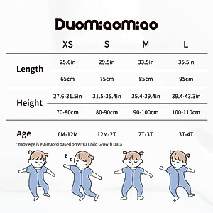Duomiaomiao 1.0 TOG Super Breathable Toddler Sleep Sack 24-36 Months 100% Cotton Four Season Sleep Sack with Feet, Quilted Comfy Toddler Wearable Blanket
