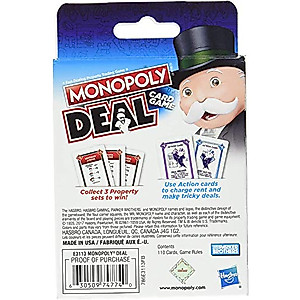 Monopoly Deal Classic Blue 2-Pack - Hasbro Card Game Deck - 110 Playing Cards