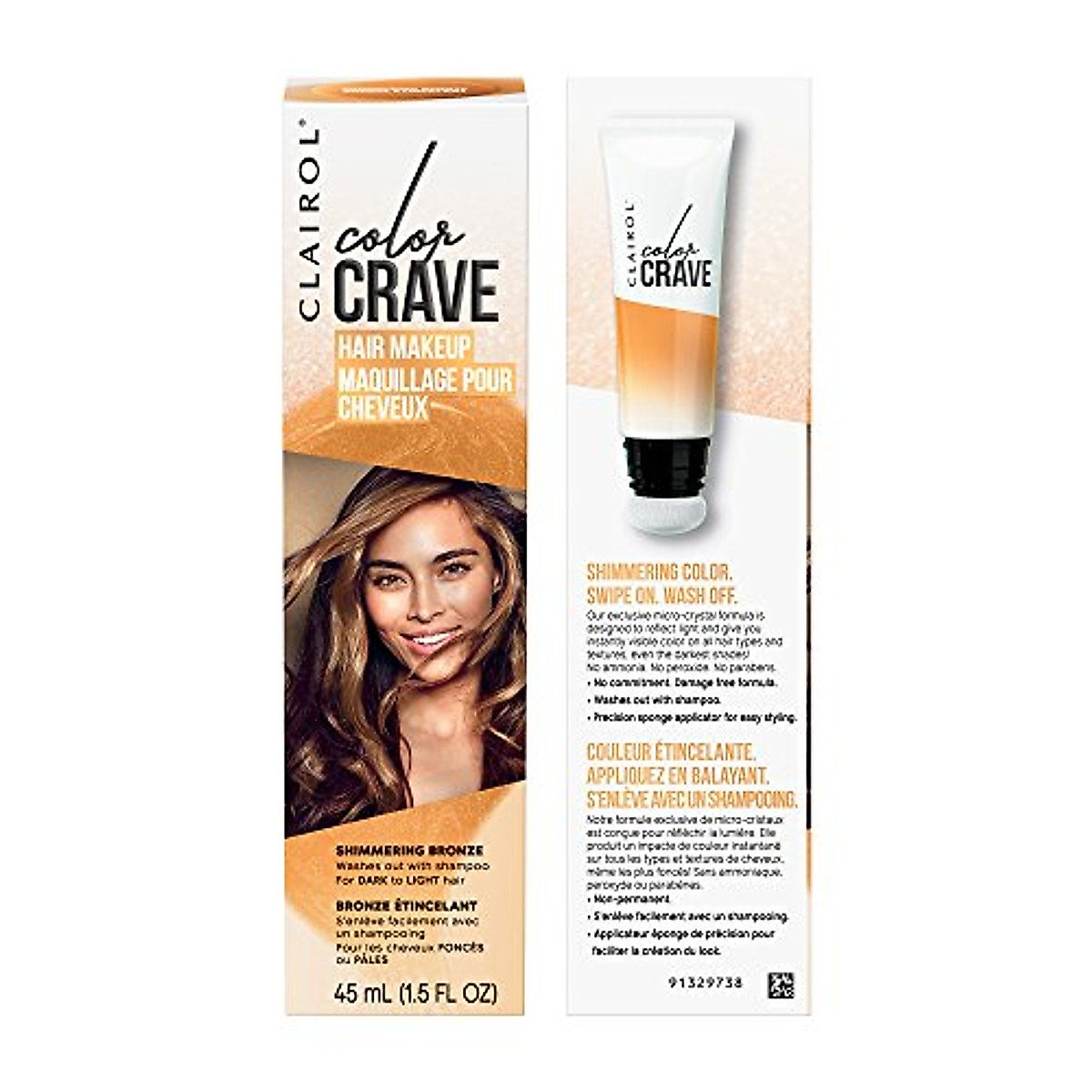 Clairol Color Crave Temporary Hair Color Makeup, Shimmering Bronze Hair Color, 1 Count