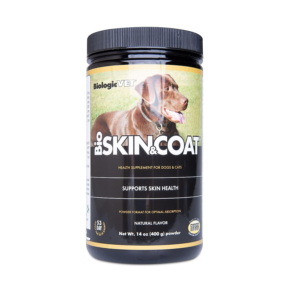 BiologicVET - BioSKIN & Coat Natural Antihistamine Supplement for Dogs & Cats, Supports Skin Health and Helps Maintain Normal Histamine Levels, 53-Day Supply for 30-lb. Animal, 14-oz. Powder