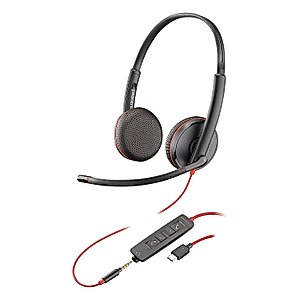 Plantronics Blackwire 3225 USB-C Headset, On-Ear Mono Headset, Wired
