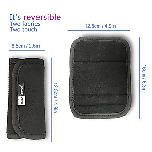 2 Pcs Baby Car Seat Straps Shoulder Pads for Kids, Black of 2.6x4.9 Inch, Large Soft Seat Belt Strap Covers Universal for Newborns Infants Kids Child, Pushchair Seat Belt Covers