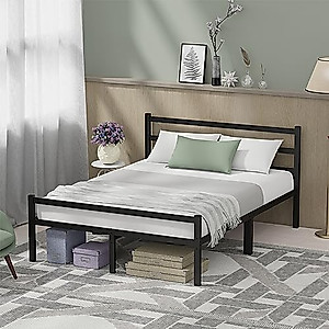 Musen Queen Bed Frame with Headboard-Durable Metal Bed Frame, Noise Free Platform Bed with Storage, Anti-Slip Queen Size Bed Frame, Queen Bed Frame Easy Assembly, No Box Spring Needed