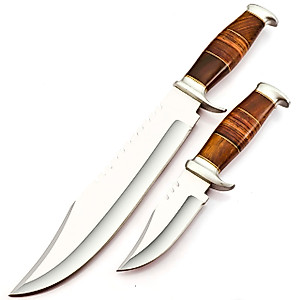 UK UNIQUE SHARP KNIVES J2 Stainless Steel BK-3059 Handmade 2PCS Hunting Knife -Beautiful Rose Wood Handle