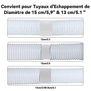 AGPTEK 2 In 1 Exhaust Hose Coupler, 5.1&5.9" Exhaust Vent Hose Adapter, Portable AC Duct Hose Connector and Extender, Air Conditioner Tube Accessories, Support Clockwise &Counter-Clockwise Thread Hose