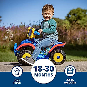 Kid Trax Blues Clues & You! Skidoo Toddler Electric Quad Ride On Toy, 6 Volt, Kids 1.5-2.5 Years Old, Max Rider Weight 44 lbs, Blue,Blue/Red