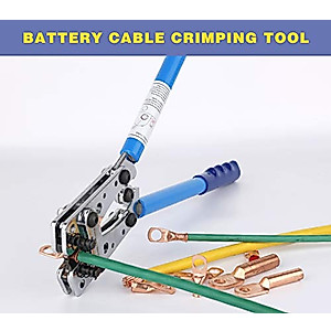 haisstronica Battery Cable Lug Crimping Tools-Wire Crimper Tool,AWG 10 8 6 4 2 1 Battery Terminal Crimper for Heavy Duty Wire Lugs,Battery Terminal,Copper Lugs Terminals