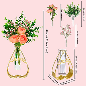 Fasjewly Artificial Flower Garland-16 Roses,7.2Ft Red Rose Vine Flowers Fake Flower Strings for Wedding,Garden Decor Home Party