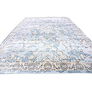 Unique Loom Paris Collection Pastel Tones Traditional Distressed Light Blue Area Rug (9' 0 x 12' 0)