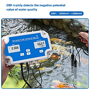 Digital Tester PH Meter Smart WiFi Online PH ORP Temp Aquarium Water Quality Tester Monitor Controller for Swimming Pool Spa Soilless Cultivation