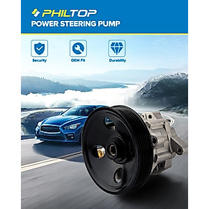 PHILTOP 21-5294 Power Steering Pump Fit For ML320 1998-2003 3.2L, ML430 1999-2001 4.3L, ML55 AMG 2000-2003 5.5L Power Steering Pump with Pulley