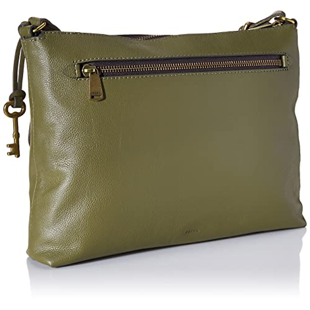 Fossil Women's Kinley Leather Large Crossbody Purse Handbag, Green Moss