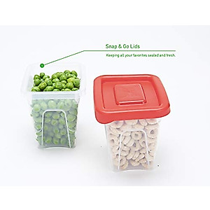 Mind Reader Meal Prep Food Storage Plastic Containers with Lids, Removable Compartment Sectionals Set of 20 (42 pcs, 51 cups total), Red