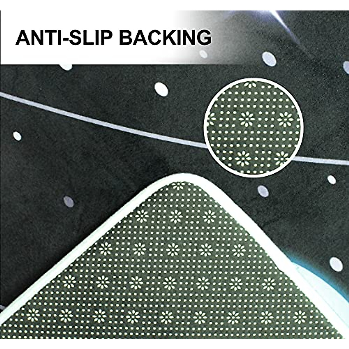 Yunine Area Rugs Print with Solar System Showing The Positions and Orbits of The Sun and Planets Non-Slip Floor Mat Carpet for Living Room Bedroom Dorm Playroom Kids Room Home Decor Rug 5' x 3'