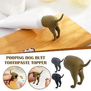 MZLUWM 3Pcs Pooping Dog Butt Toothpaste Topper,Funny Creative Toothpaste Squeezer, Funny Toothpaste Dispenser,Pooping Toothpaste Cap,Toothpaste Dispenser Fun Interesting Gadgets Gift for Friends