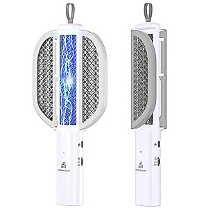 Electric Fly Swatter for Outdoor Indoor, Homesuit 2 in 1 Rechargeable Bug Zapper and Fly Zapper Racket, Powerful 4000V Mosquito Killer & Fly Zapper with 3-Layer Safety Mesh for Home, Travel, Patio