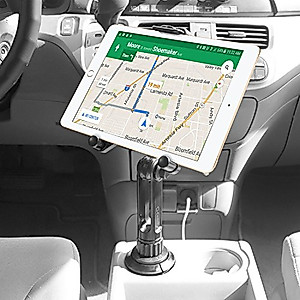 Cellet Universal 360 Adjustable Cup Holder Tablet Automobile Mount Cradle Compatible to Apple IPad Pro 12.9 IPad 9.7-inch Air 2019 IPad Mini 4 Samsung Galaxy Tab S4 S5e Surface Go Pro 6(PHC670M) 13in
