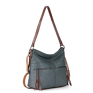 The Sak womens Ashland Bucket Bag In Leather, Dusty Blue Ii, One Size US