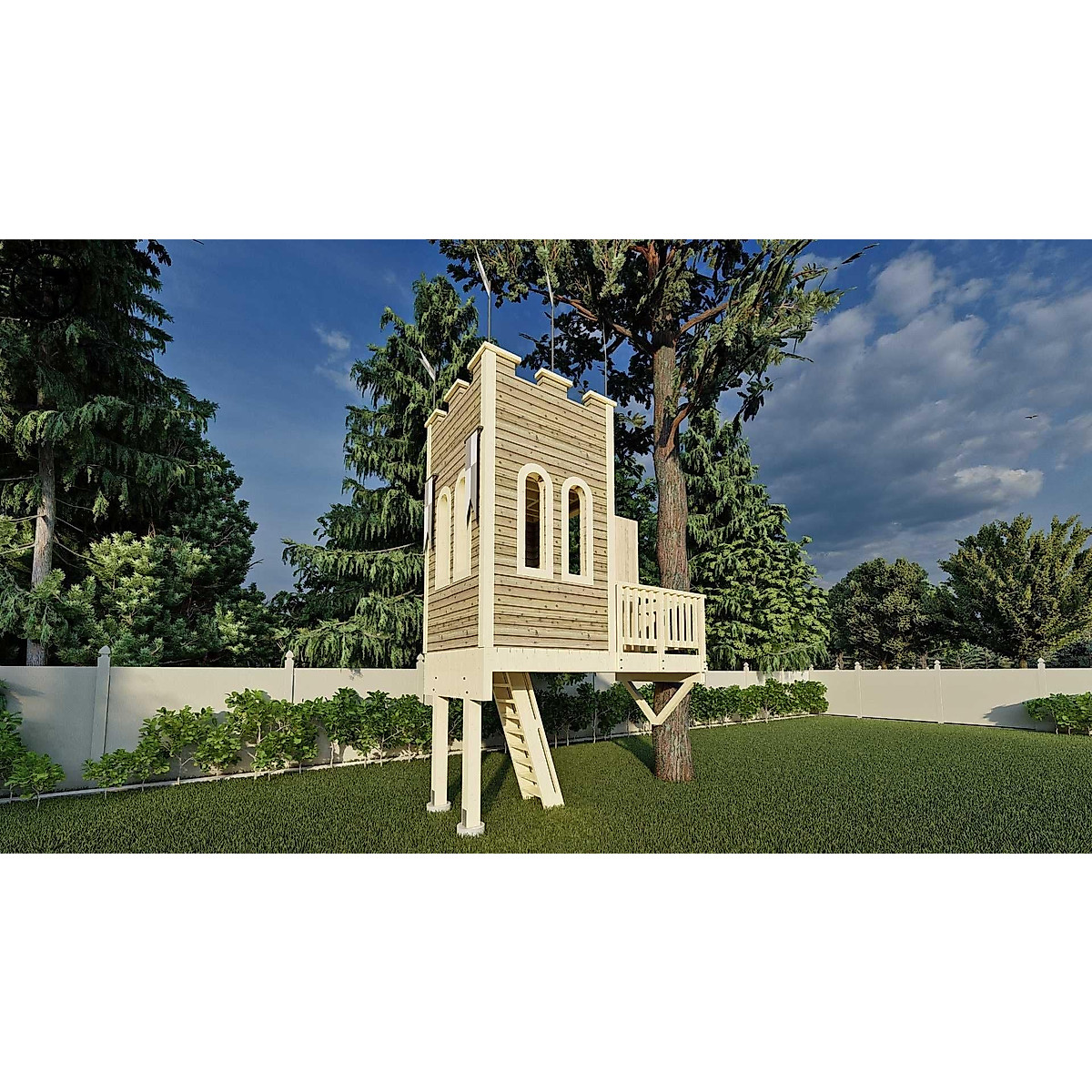 The Enchanted Castle © 1 Tree 2 Post Treehouse Plan