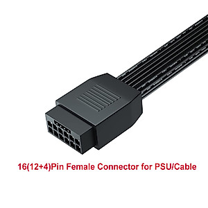 JOYJOM PCI-e 5.0 12VHPWR 16Pin Right Angle Adapter Female to Male Extension Cable, 16AWG 600W 12VHPWR 90 Degree Adapter for Graphic Card GPU 12+4pin RTX 3090Ti 4070Ti 4080 4090 (Type A)