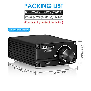 Nobsound 100W Full Frequency Mono Channel Digital Power Amplifier Audio Mini Amp (Black)