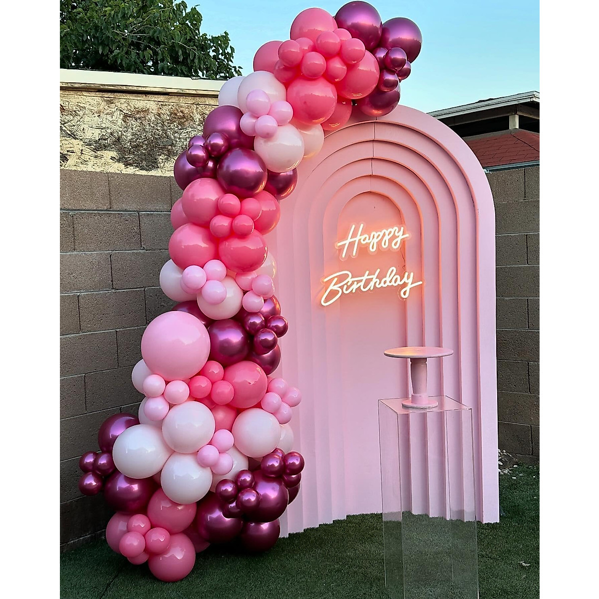 Kelfara Pink Balloons Metallic Hot Pink Balloons 60PCS 12inch Light Pink Dark Magenta Pink Latex Balloons for Grils Birthday Princess Baby Shower Wedding Party Supplies Decoration