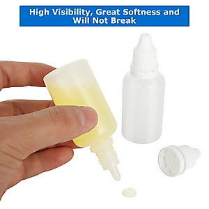 AKOLAFE 100PCS 30ml Plastic Empty Liquid Dropper Bottles with Caps 1oz Refillable Ldpe Plugs Essential Oil Bottle Container Empty Squeezable Liquid Dropper Bottle for Travelers