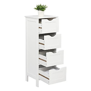 Bathroom Furniture Sets Floor Cabinet for Living Room Kitchen Study Entryway 4 Drawers, Towel Rack